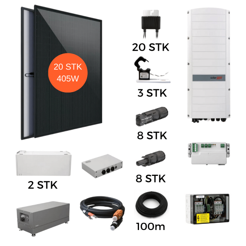 PV Set 10 KW SolarEdge Wechselrichter + 24 Astronergy Module 405Wp ...